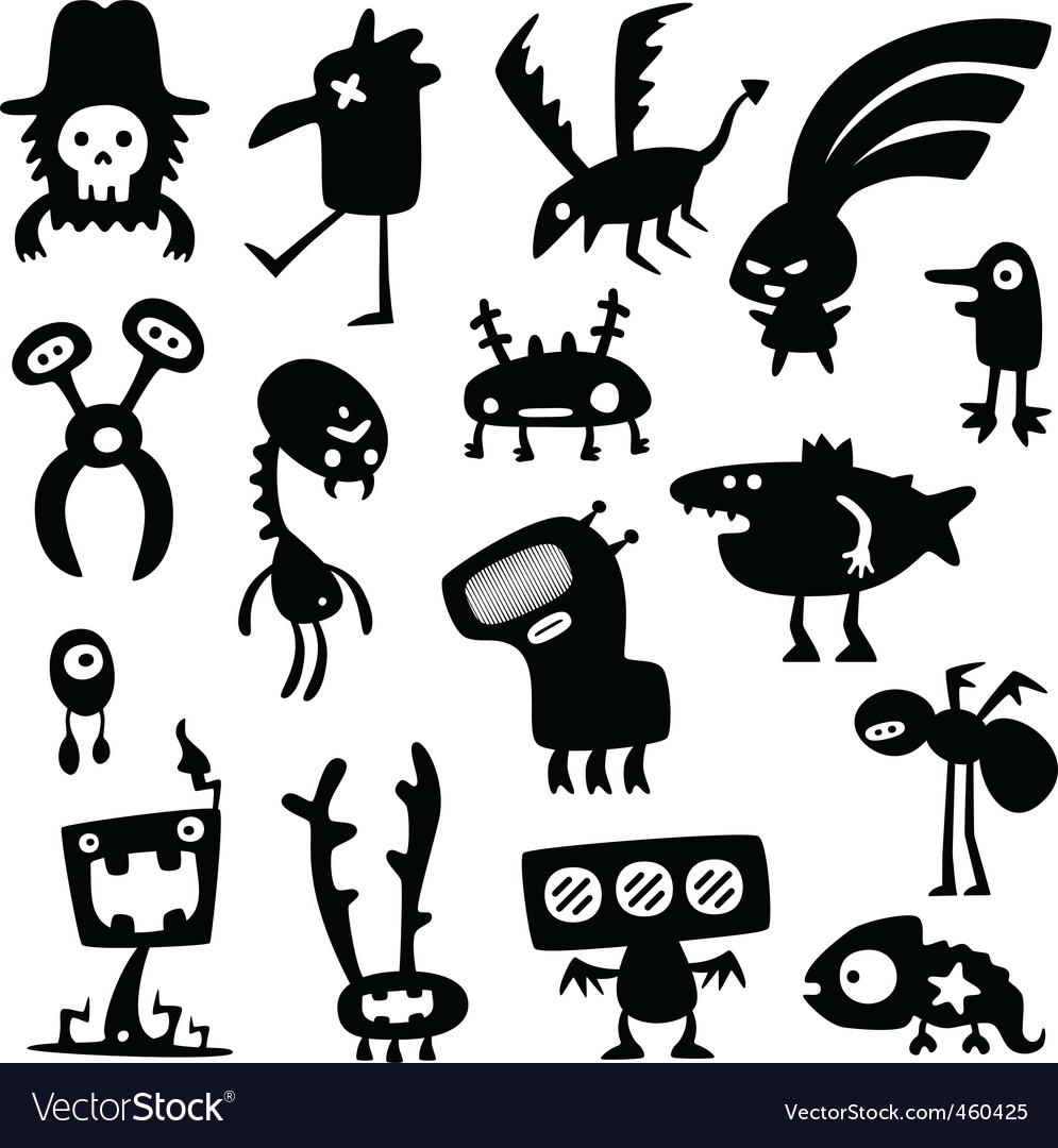 Funny Monsters Royalty Free Vector Image Vectorstock