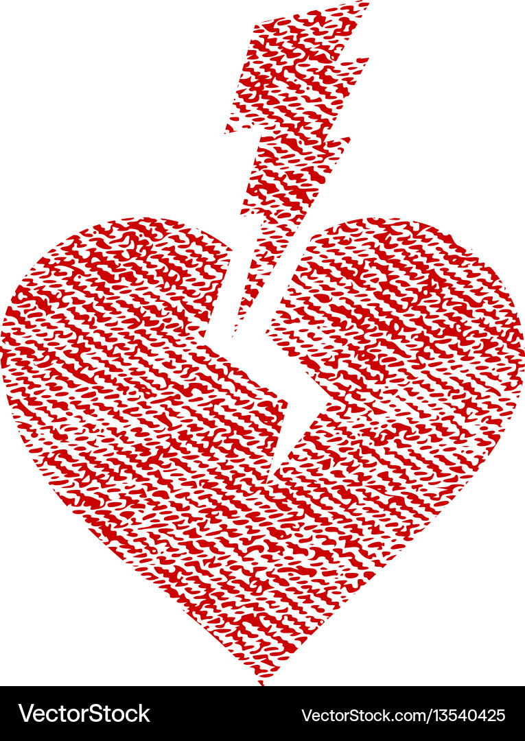 Love heart crash fabric textured icon Royalty Free Vector