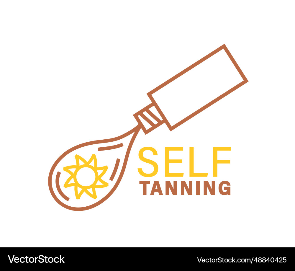 Self-tanning symbol logo element home beauty Vector Image
