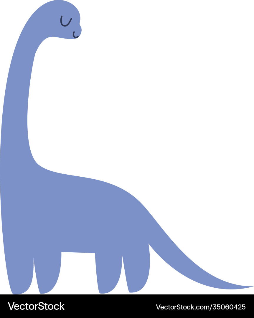 Sticker a dinosaur blue color Royalty Free Vector Image