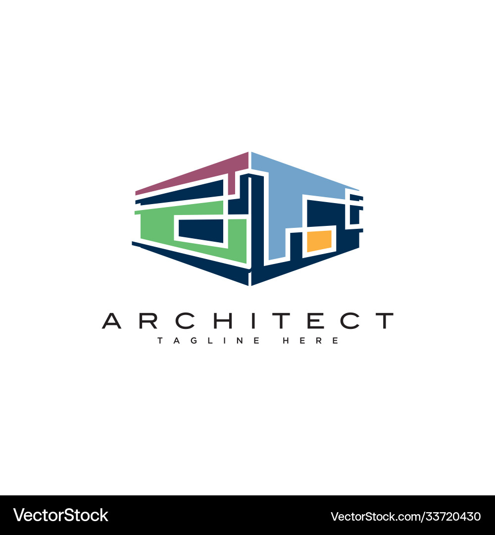 Abstract building logo design templatemodern arch Vector Image