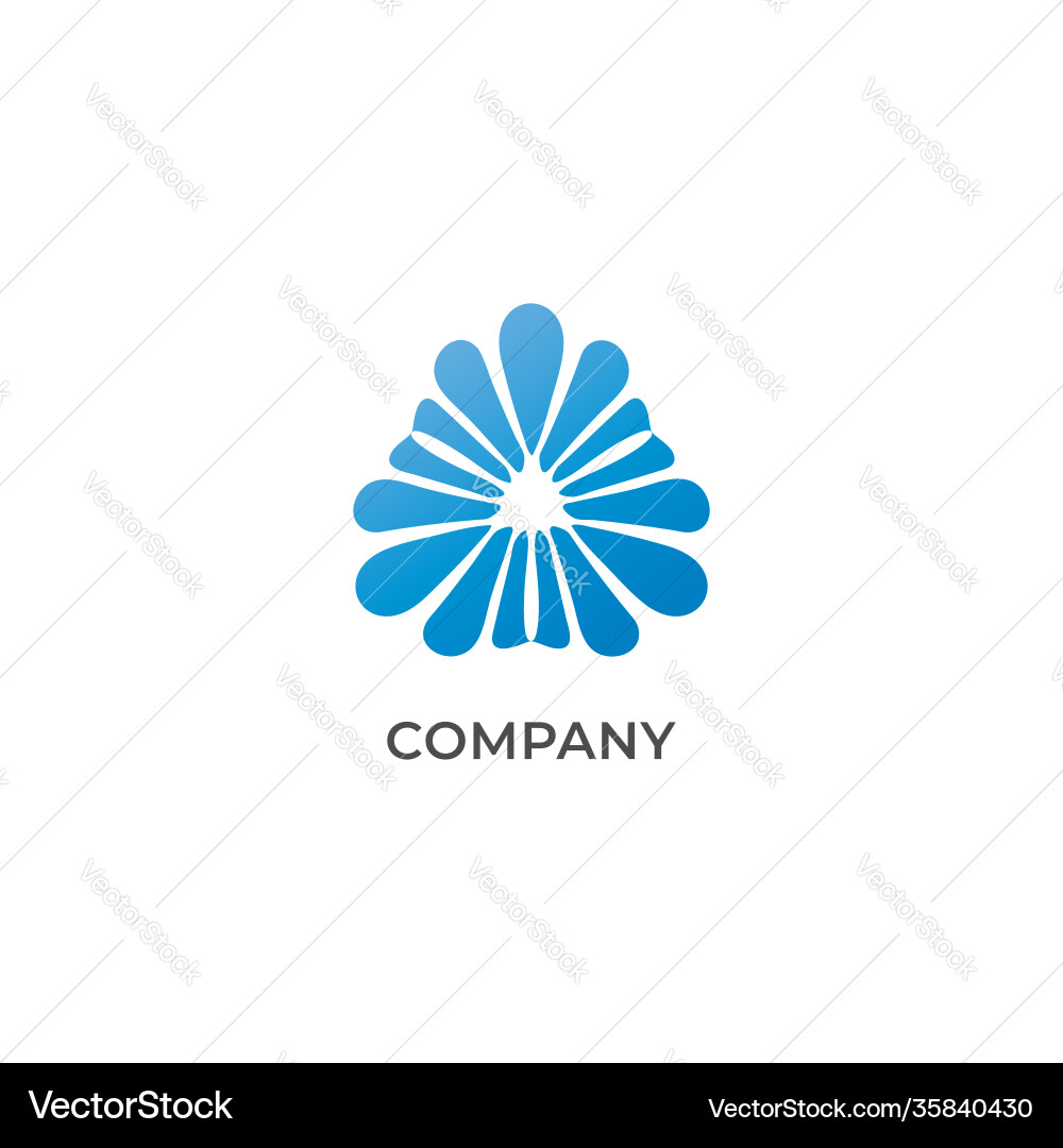 Abstract water flower logo design template Vector Image