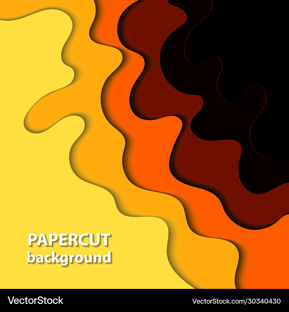 Background with yellow gradient color paper cut Vector Image