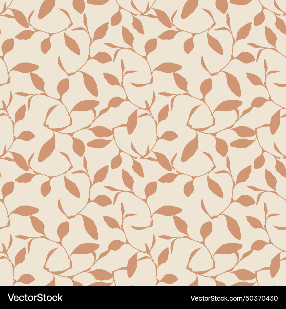 Botanical seamless pattern leaves branches motifs Vector Image