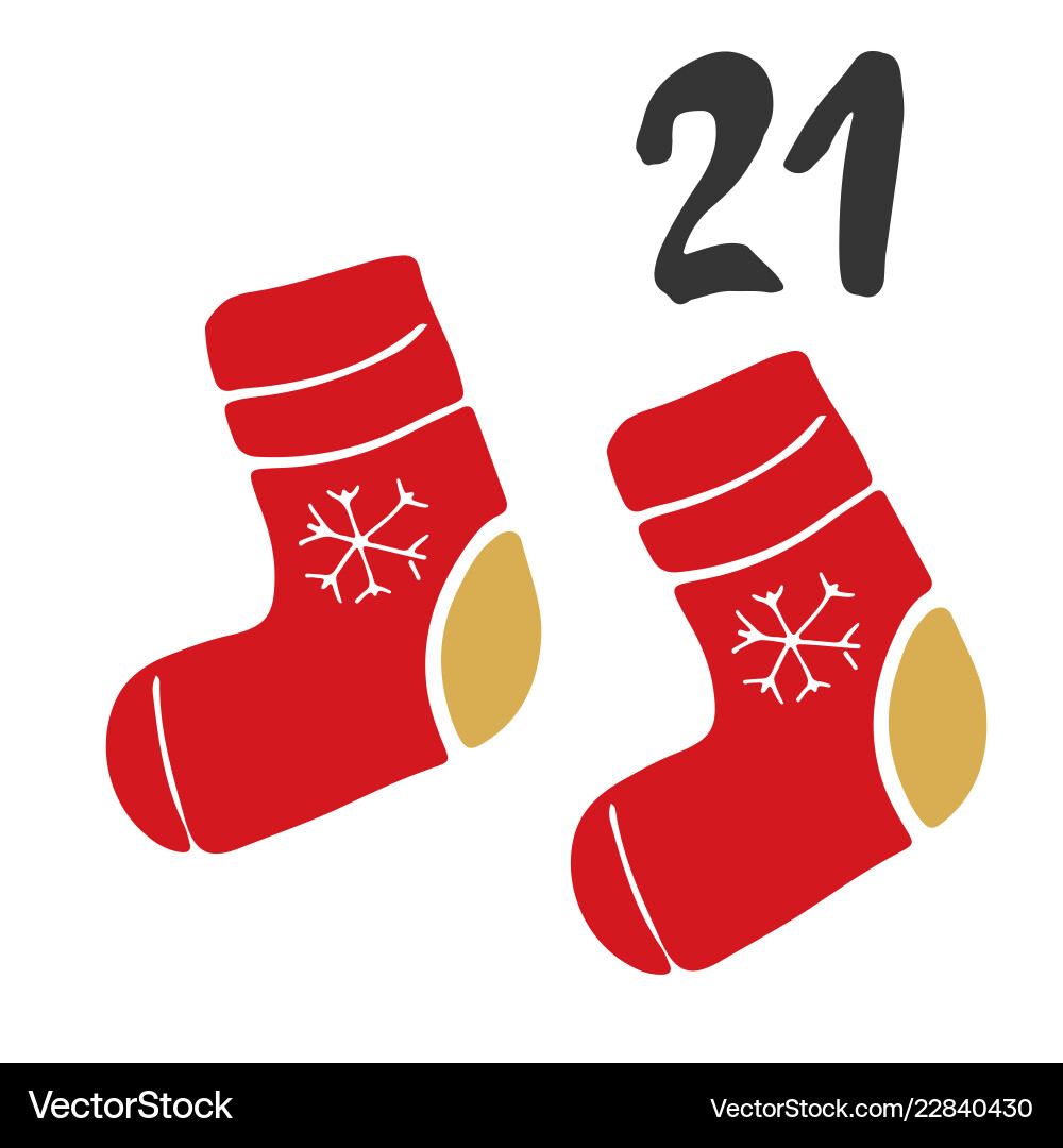 Christmas advent calendar hand drawn elements Vector Image