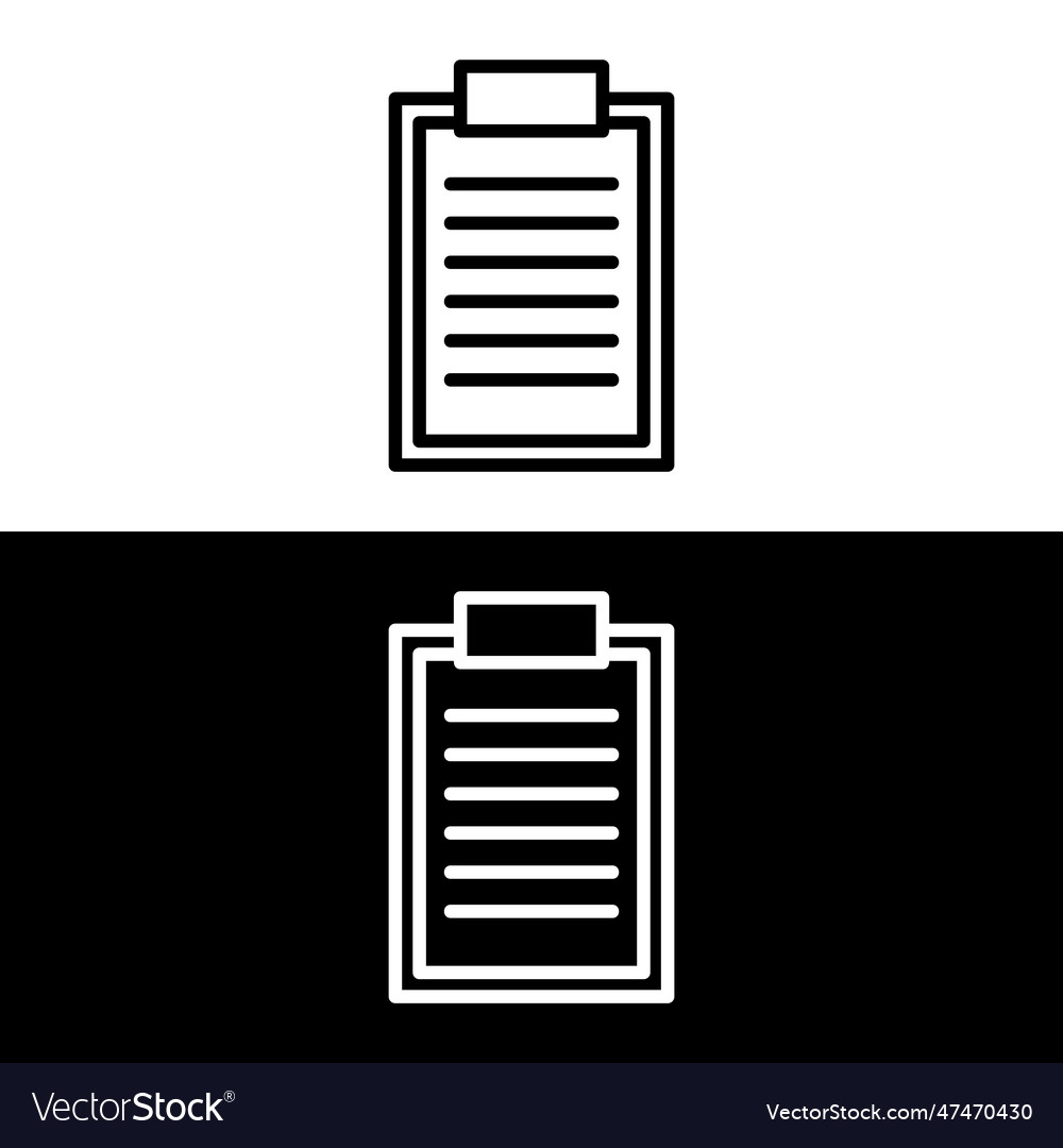 Clipboard icon minimal line style Royalty Free Vector Image