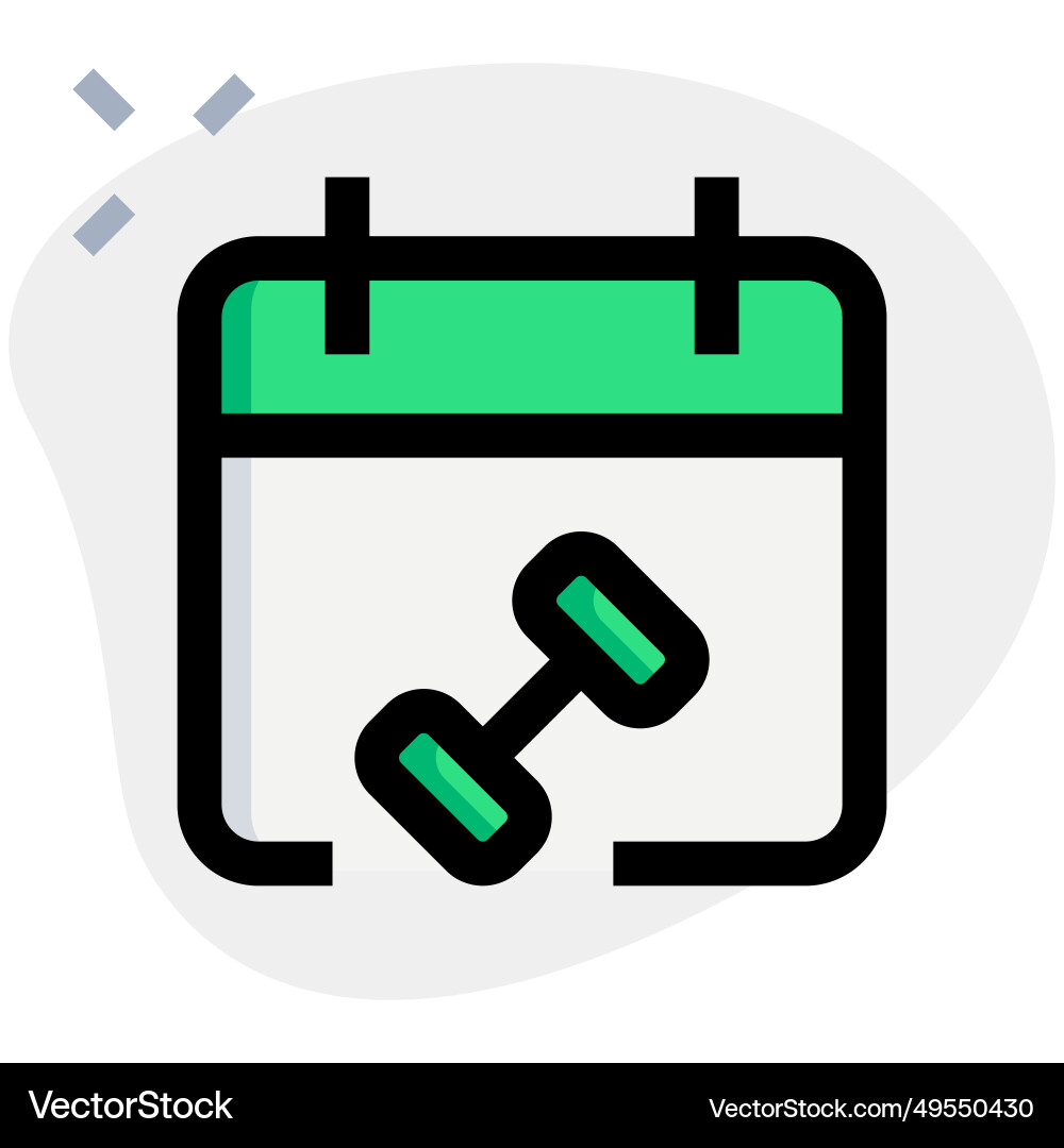 Exercise schedule on a calendar agenda isolated Vector Image