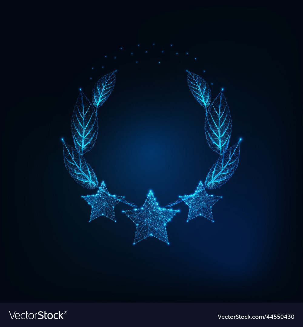 Futuristic glowing low polygonal three stars Vector Image Futuristic glowing low polygonal three stars Vector Image