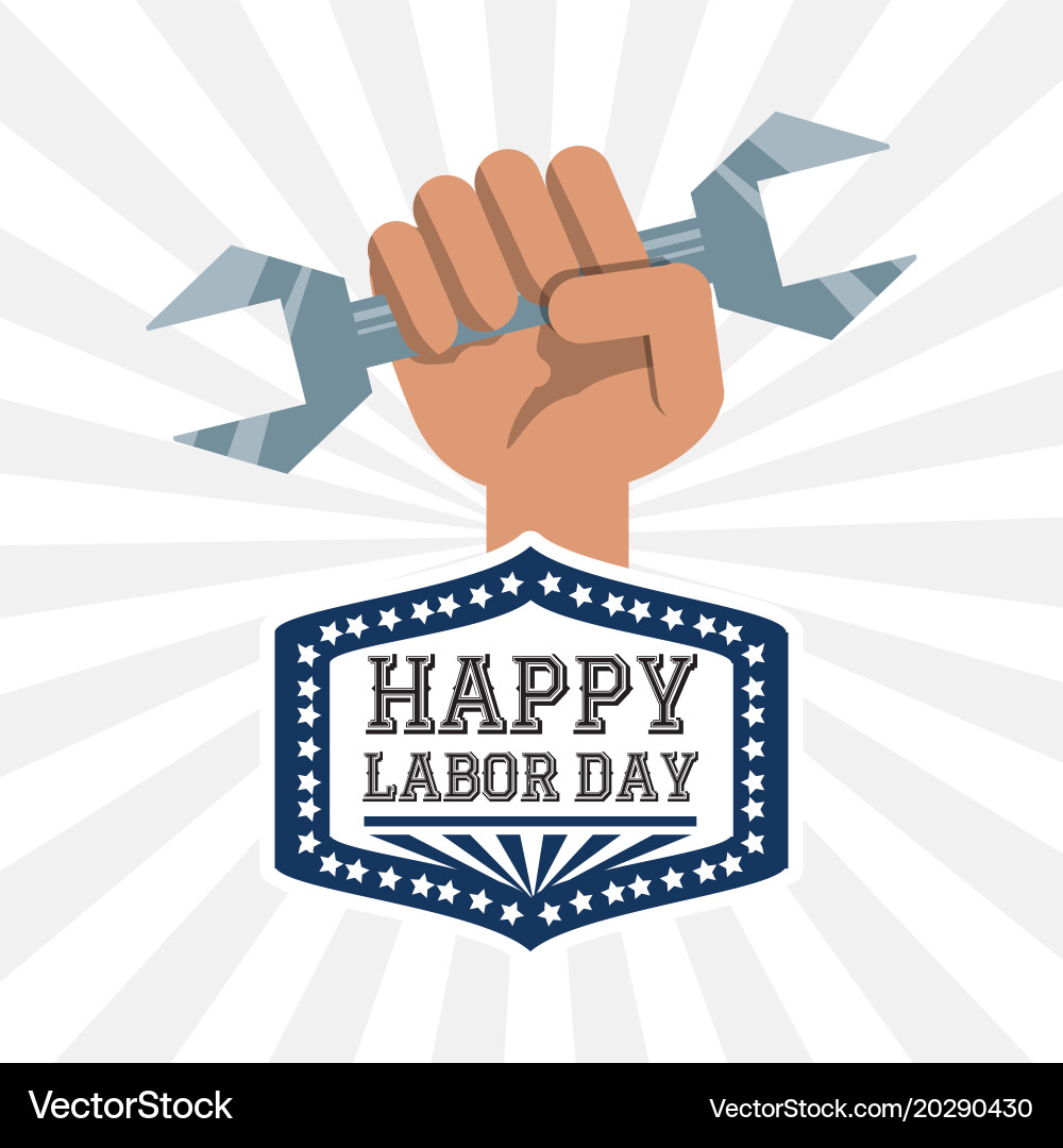 Hand symbol to labor day celebration Royalty Free Vector