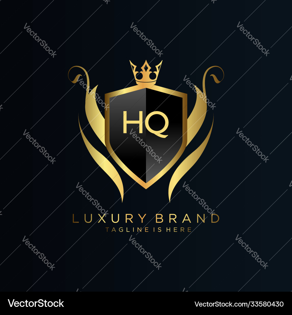 Hq letter initial with royal templateelegant Vector Image