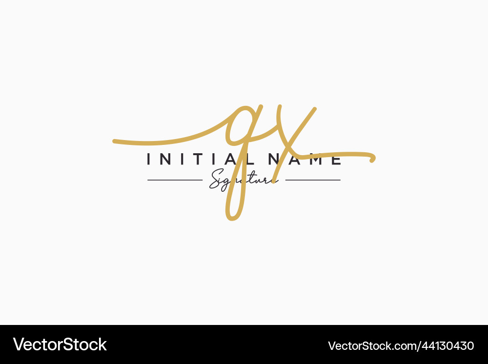 Initial qx signature logo template hand drawn Vector Image