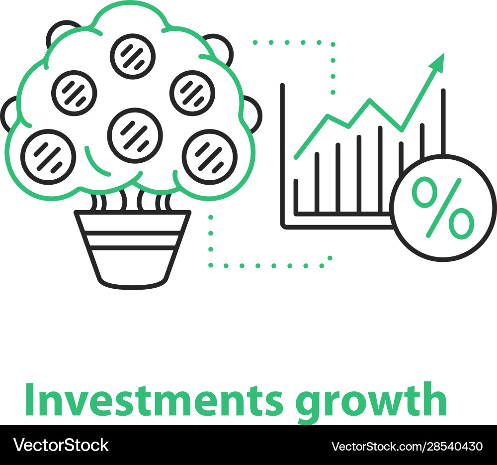Investment growth concept icon Royalty Free Vector Image