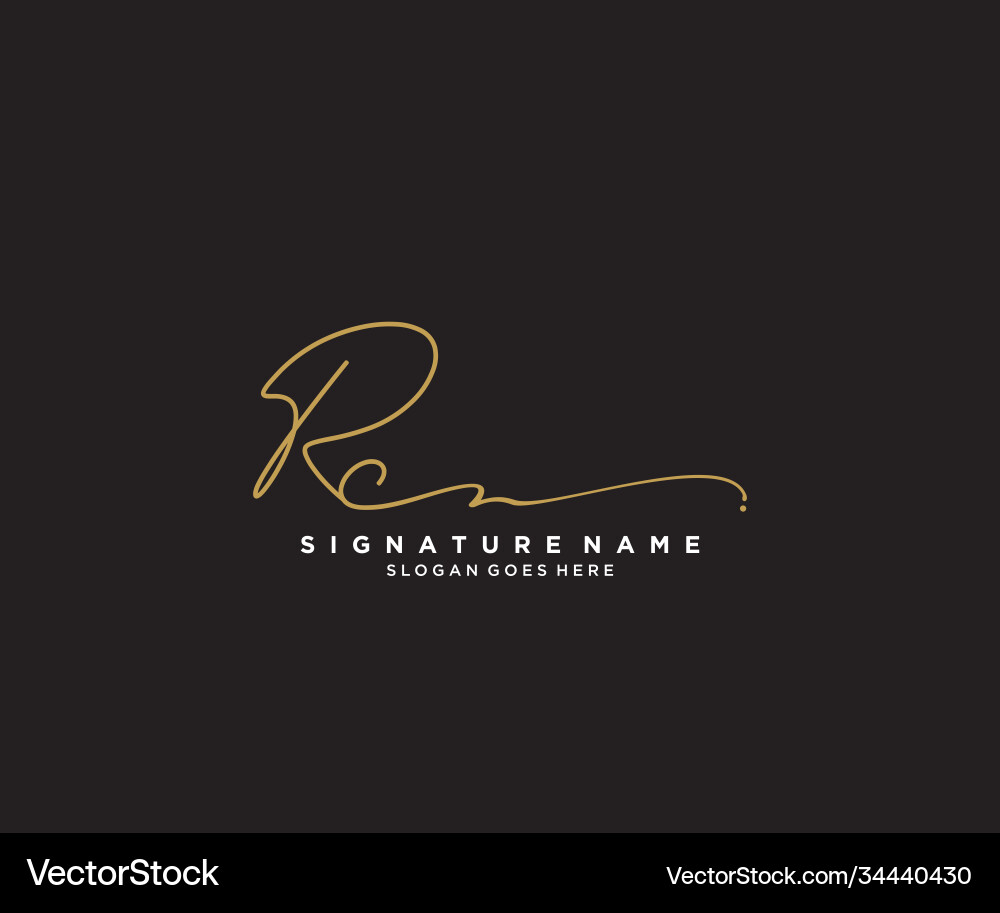 Letter rc signature logo template Royalty Free Vector Image