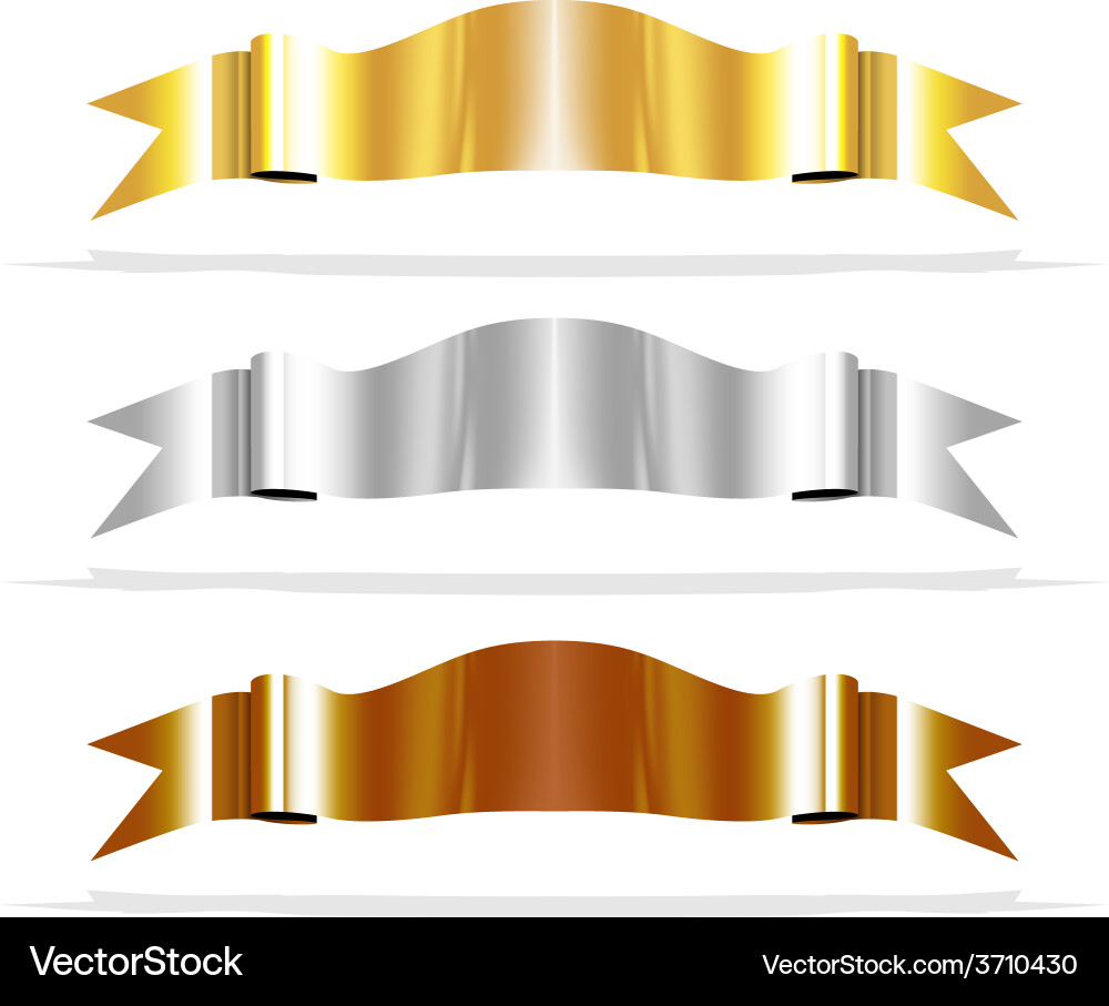 Metalic Ribbons for your Design Project Royalty Free Vector
