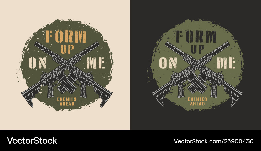 Military colorful round label Royalty Free Vector Image
