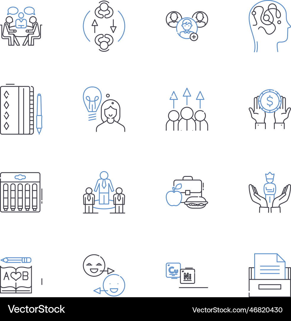 Mind expansion line icons collection Royalty Free Vector