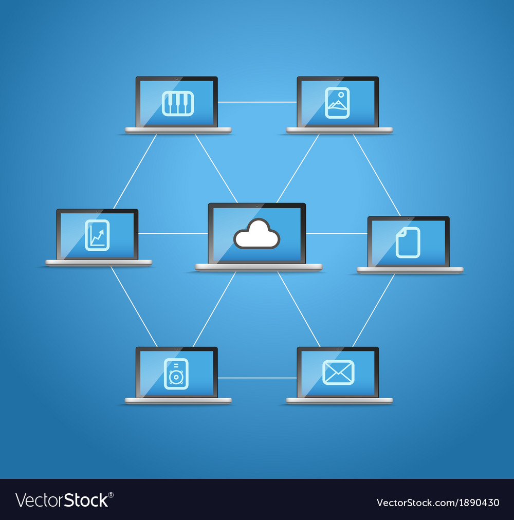 Modern computer network Royalty Free Vector Image