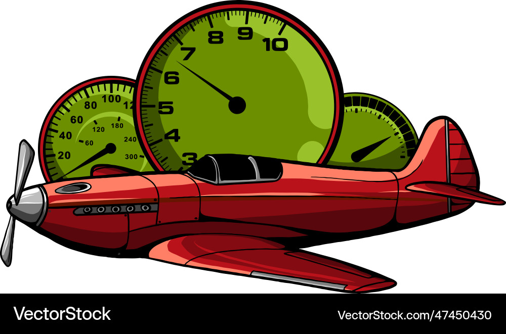 Of retro flying fighter plane Royalty Free Vector Image
