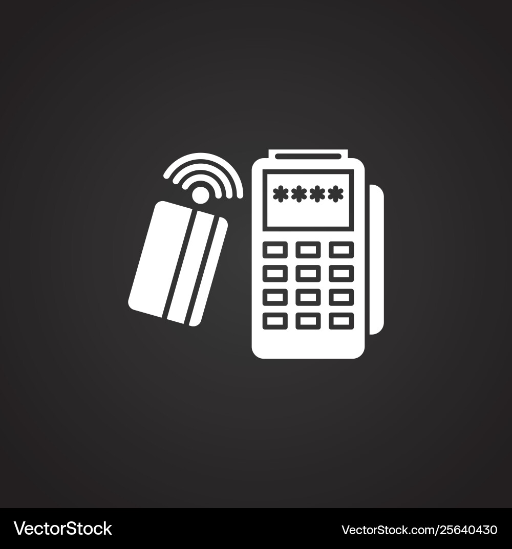 Pos terminal icon on background for graphic Vector Image