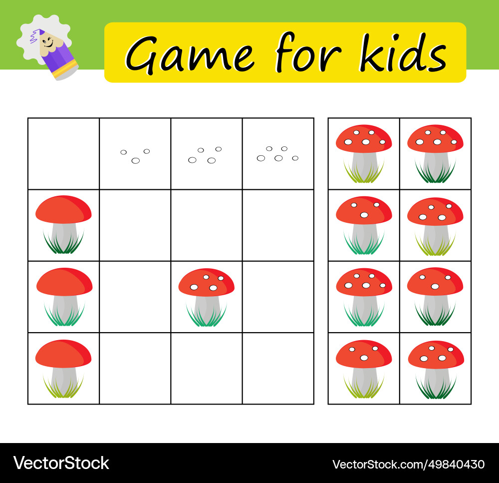 Puzzle task game for preschool kids Royalty Free Vector