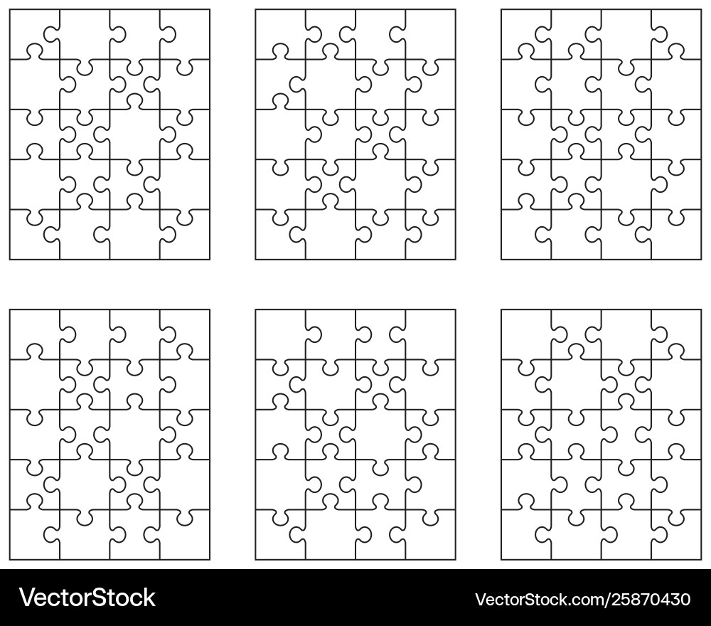 Puzzles separate pieces Royalty Free Vector Image