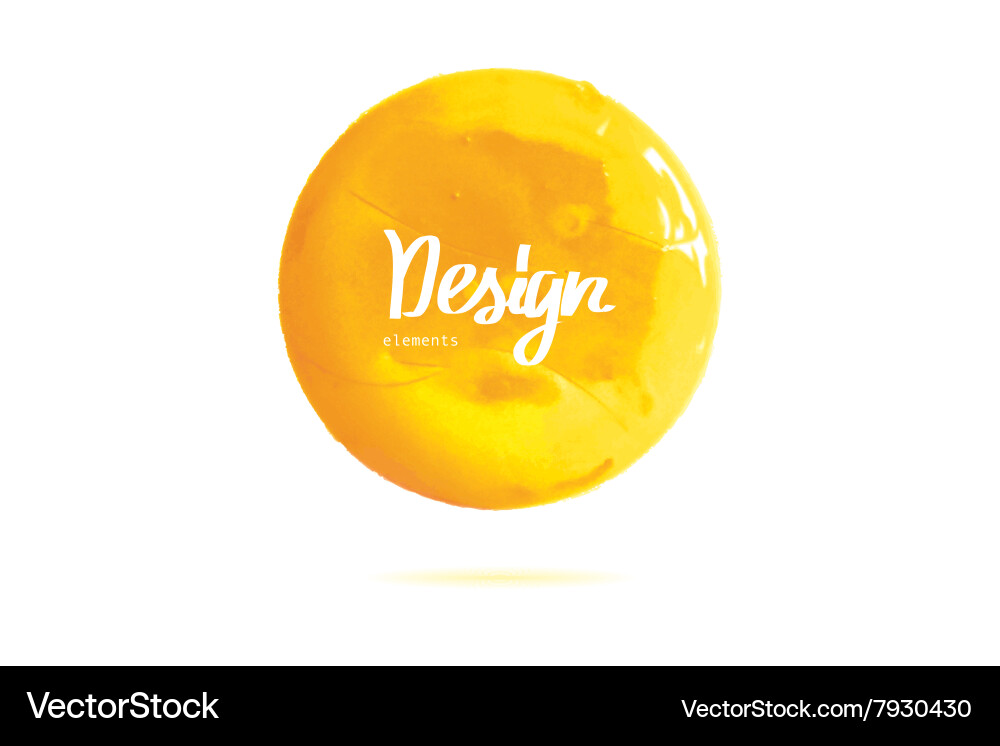 Round yellow banner painted with paint Royalty Free Vector