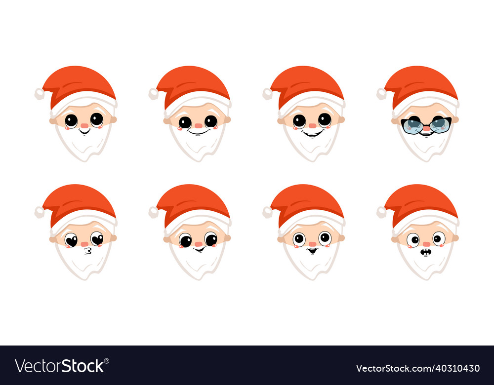 Santa Claus Clipart Face Expressions