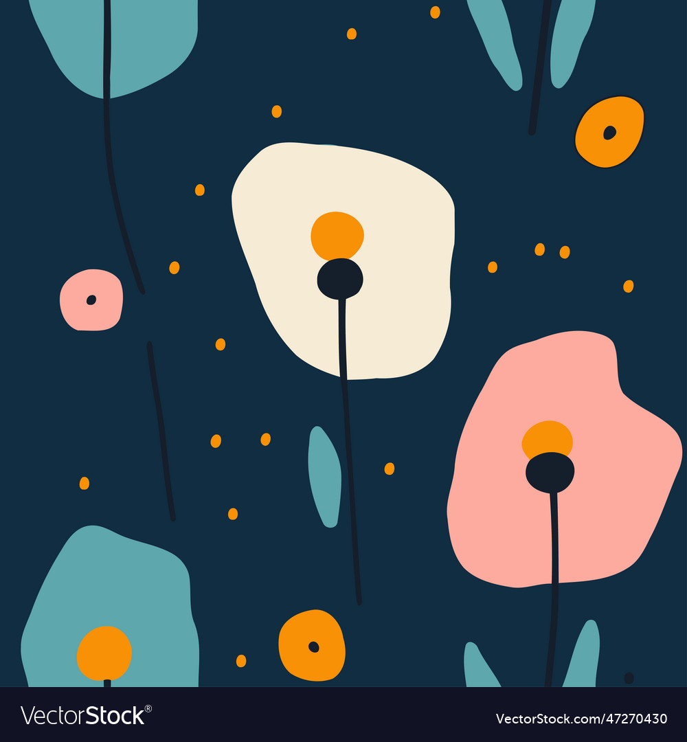 Seamless pattern with abstract flowers Royalty Free Vector