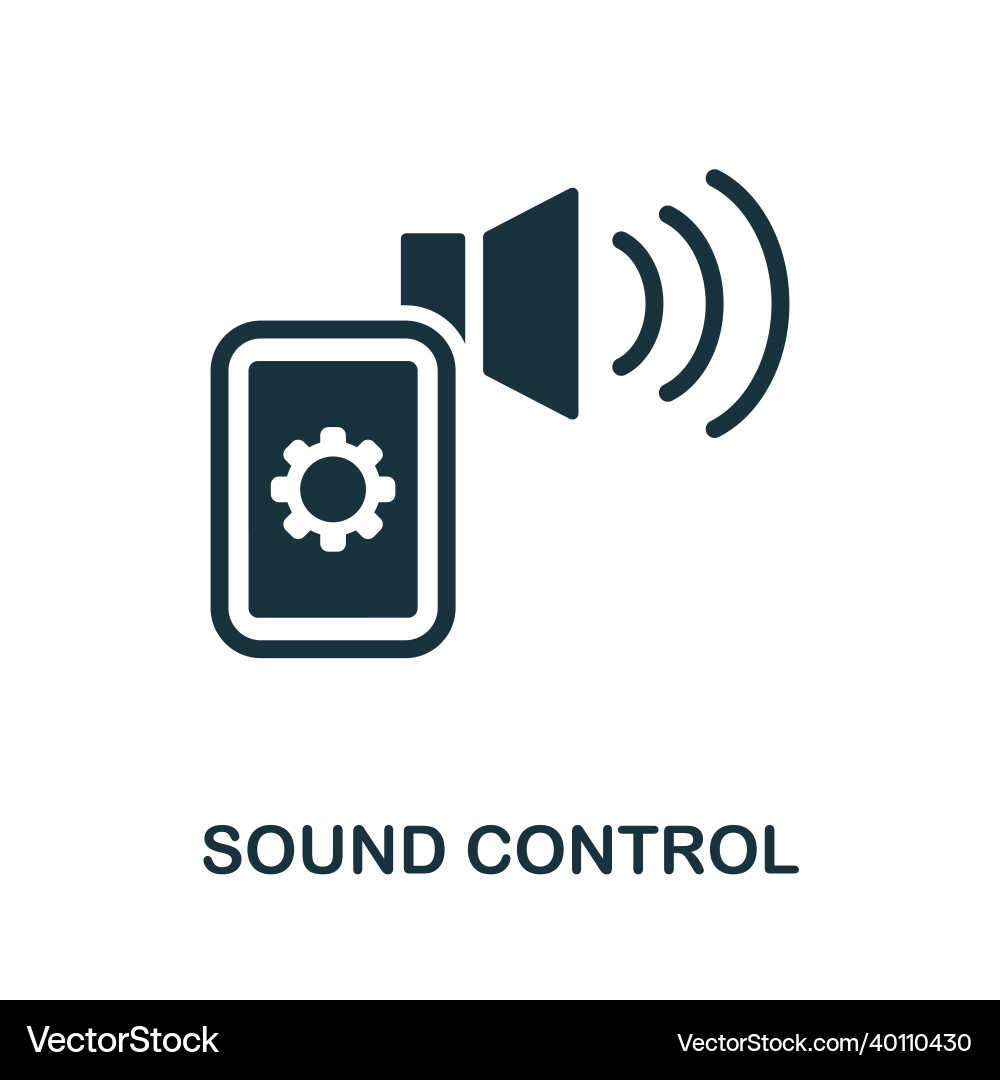 Sound control icon monochrome sign from Royalty Free Vector