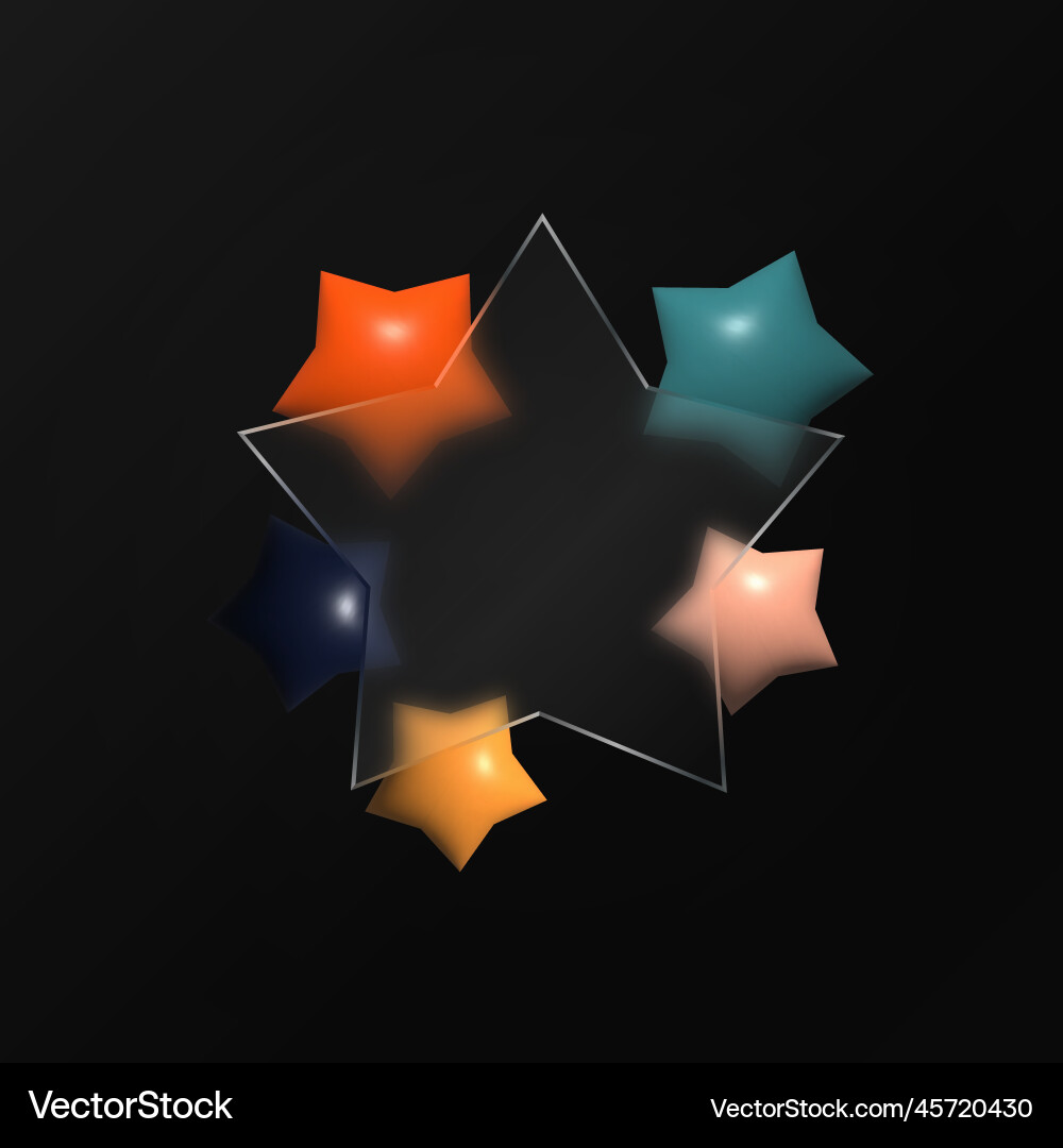 Star geometric shape in glass morphism style Vector Image