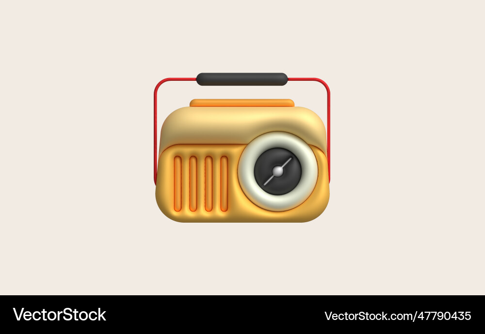 3d vintage radio receiver Royalty Free Vector Image