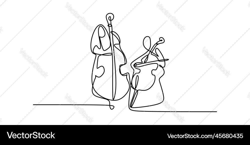 Continuous line drawing of two people playing Vector Image
