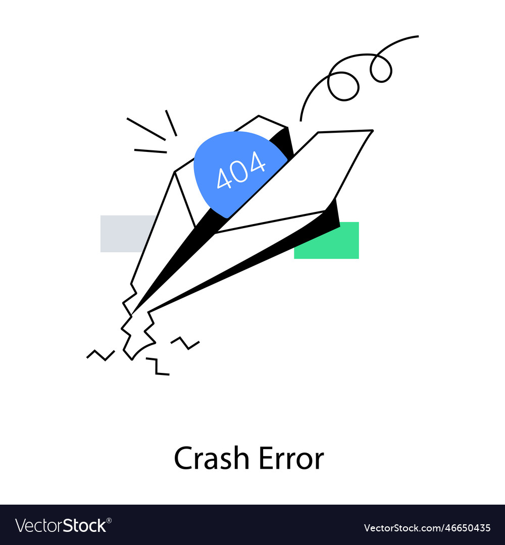 Crash error Royalty Free Vector Image - VectorStock