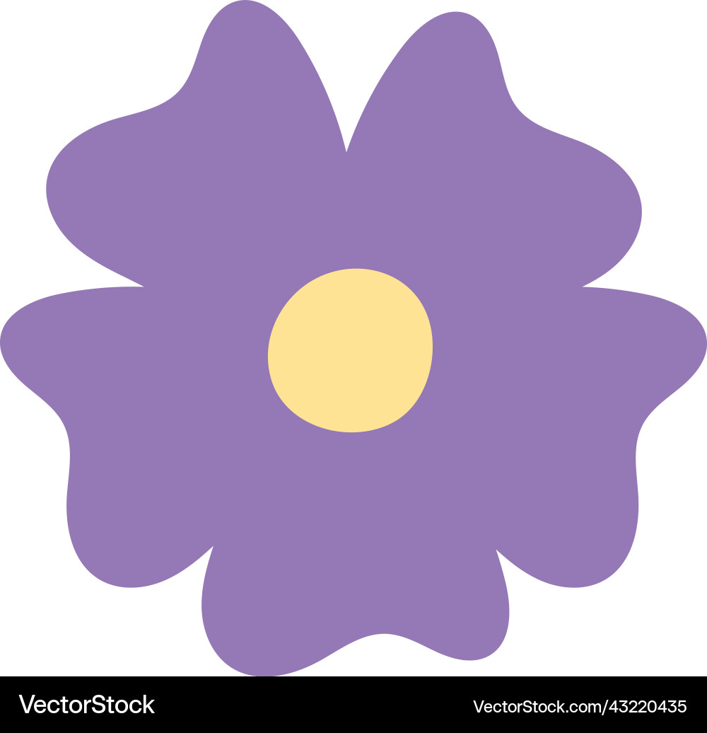 Cute purple flower Royalty Free Vector Image - VectorStock