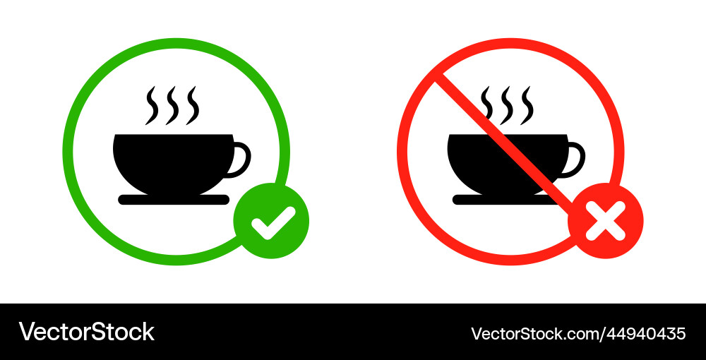 Drink allowed and prohibited of coffee Royalty Free Vector