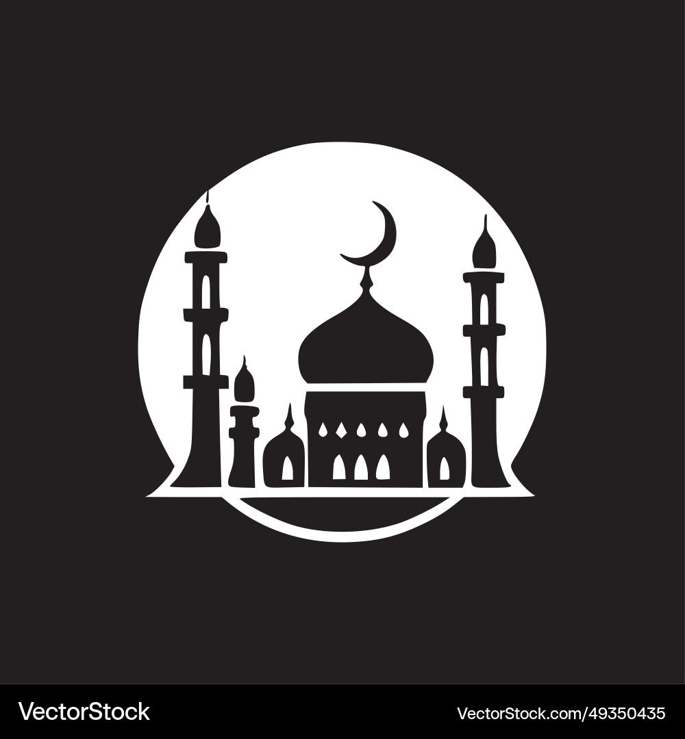 Islam - black and white isolated icon Royalty Free Vector