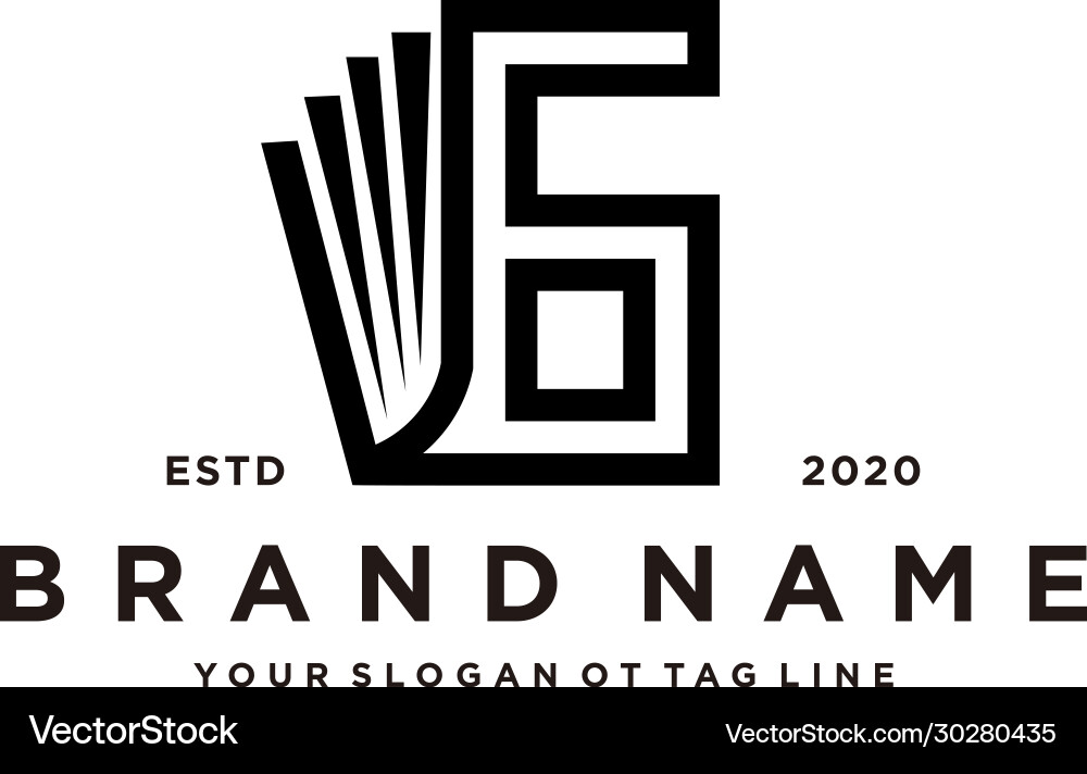 Letter g and book logo design Royalty Free Vector Image