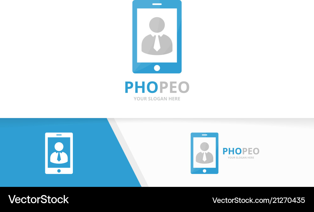 Man and phone logo combination people Royalty Free Vector