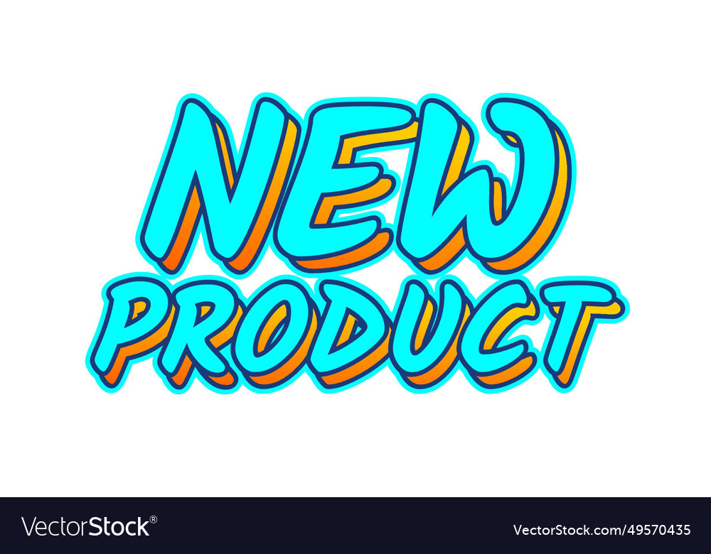 New product text effect in bright blue color Vector Image New product text effect in bright blue color Vector Image