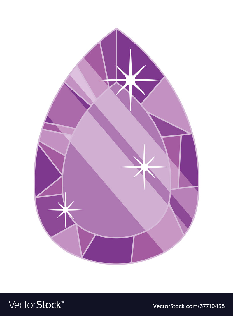 Purple gem stone Royalty Free Vector Image - VectorStock