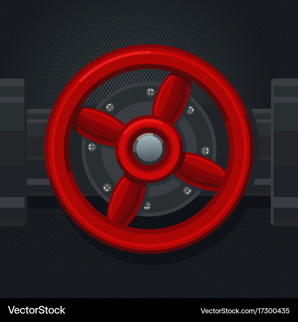 Red metal valve retro tool for analogue interface Vector Image