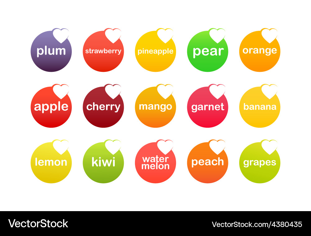 Set of fruit icons Royalty Free Vector Image - VectorStock