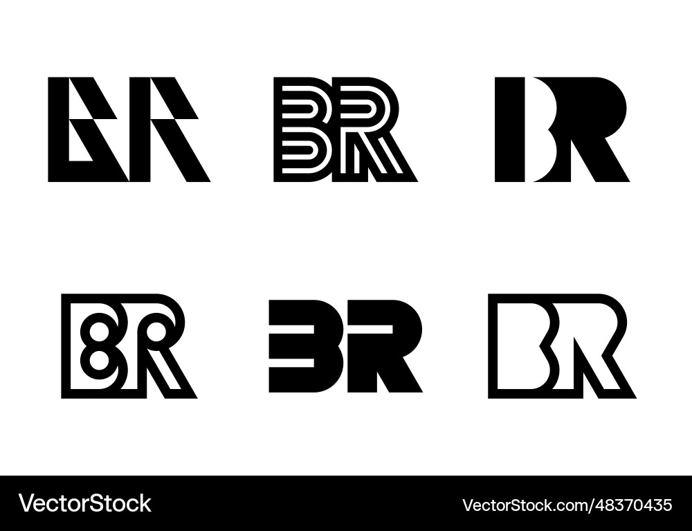 Set of letter br logos Royalty Free Vector Image