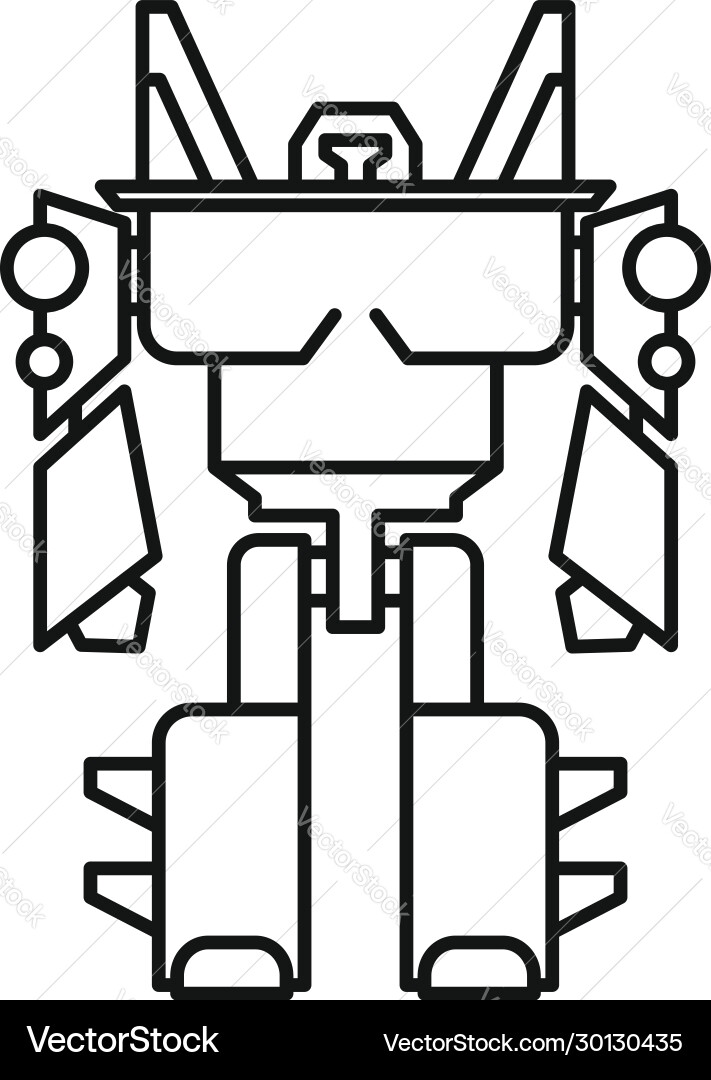 Soldier robot transformer icon outline style Vector Image