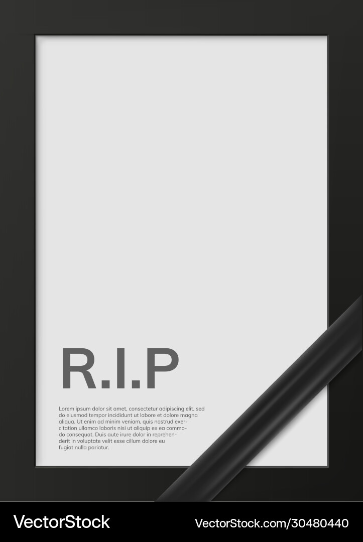 Blank mourning frame for sympathy card Royalty Free Vector