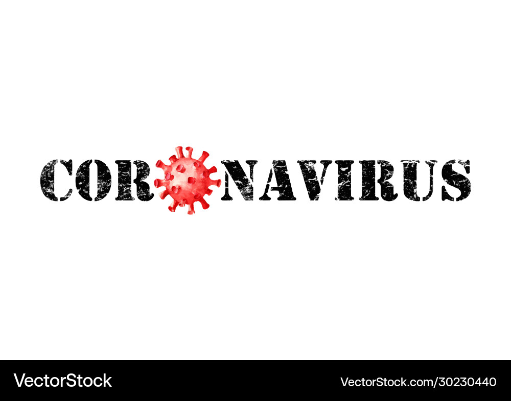 Coronavirus black lettering with hand drawn red Vector Image