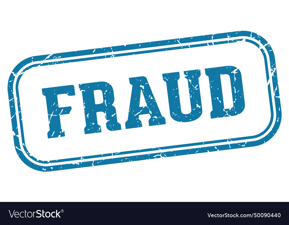 Fraud stamp rectangular on white Royalty Free Vector Image