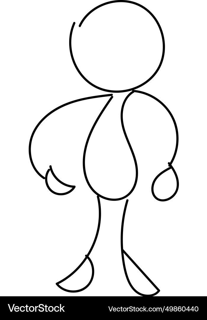 Funny stickman hand drawn style for print Vector Image