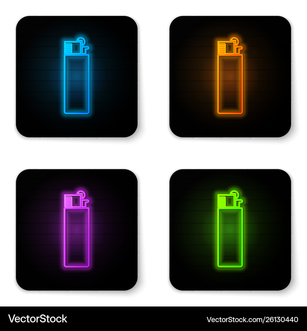 Glowing neon lighter icon isolated on white Vector Image