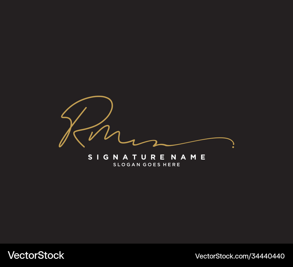 Letter rm signature logo template Royalty Free Vector Image